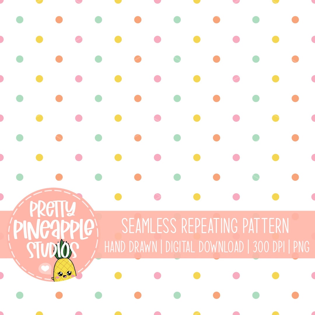 Pastel Polka Dot Digital Paper, Cute Seamless Dot Pattern, Soft Color ...