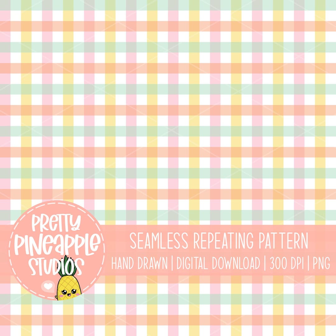 Pastel Gingham Digital Paper, Cute Seamless Plaid Pattern, Soft ...