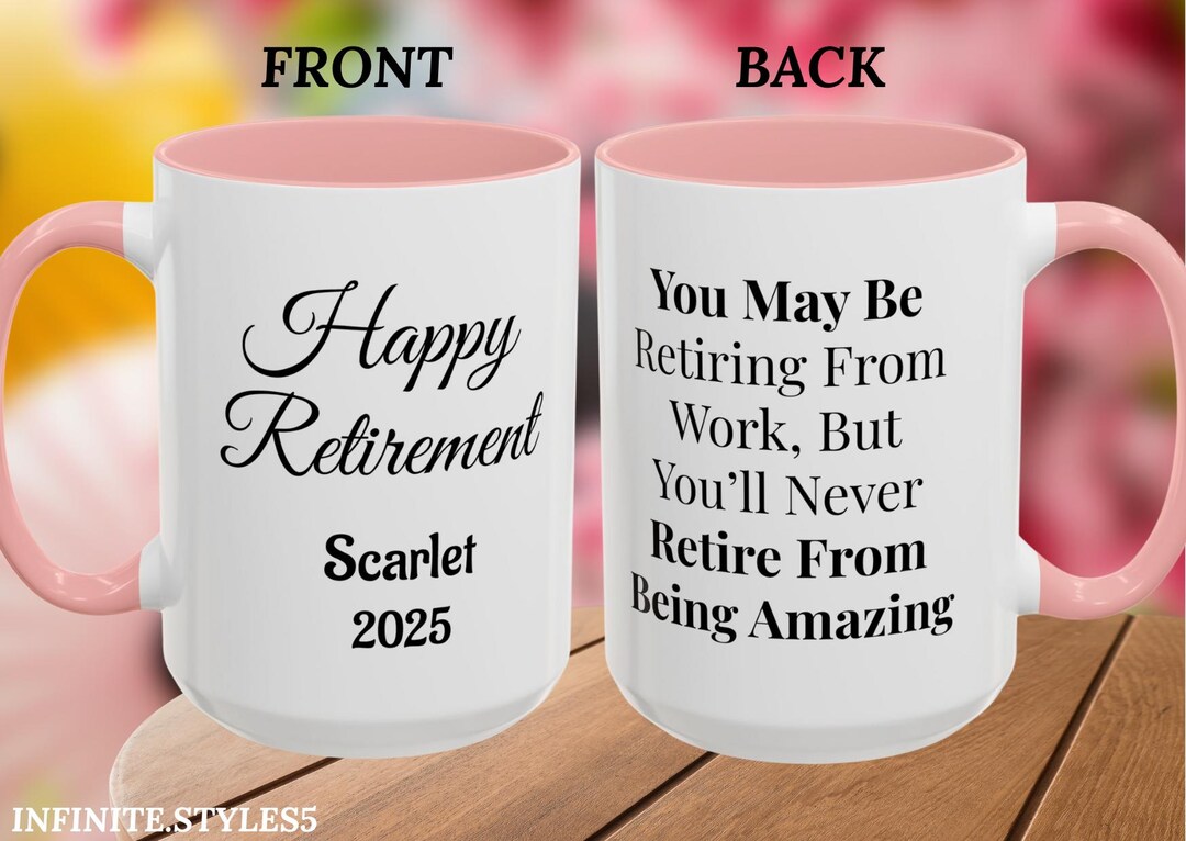 Personalized Happy Retirement Cup, Retirement Coffee Mug, Custom ...