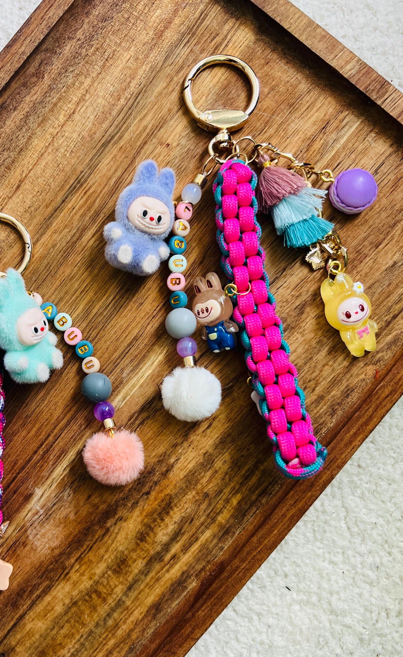 Customizable Labubu-inspired 3 Strand Keychain/bag Charm - Etsy
