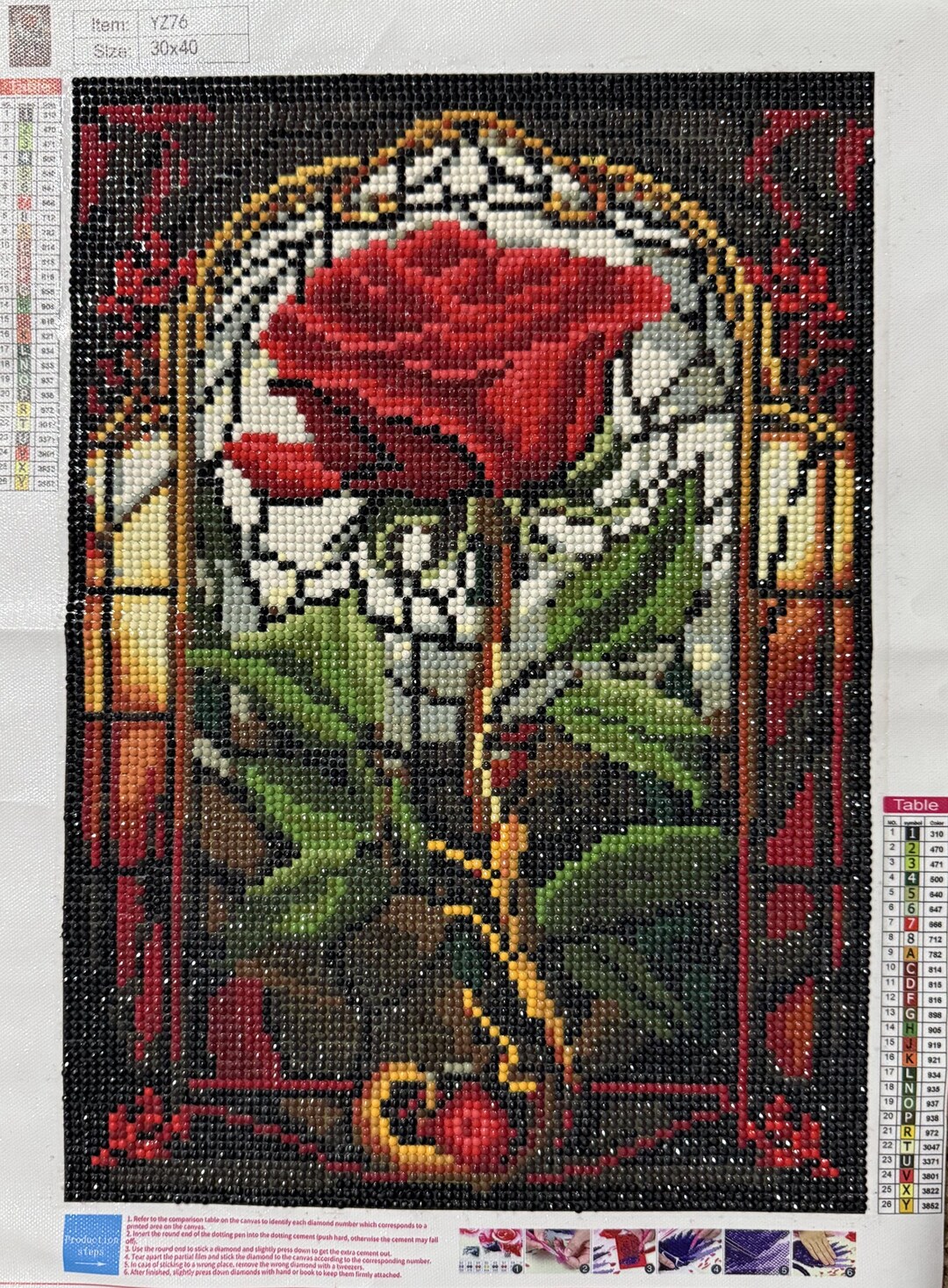 Stained Glass Rose Diamond Art – Handmade, Sparkling Beauty & Elegant ...