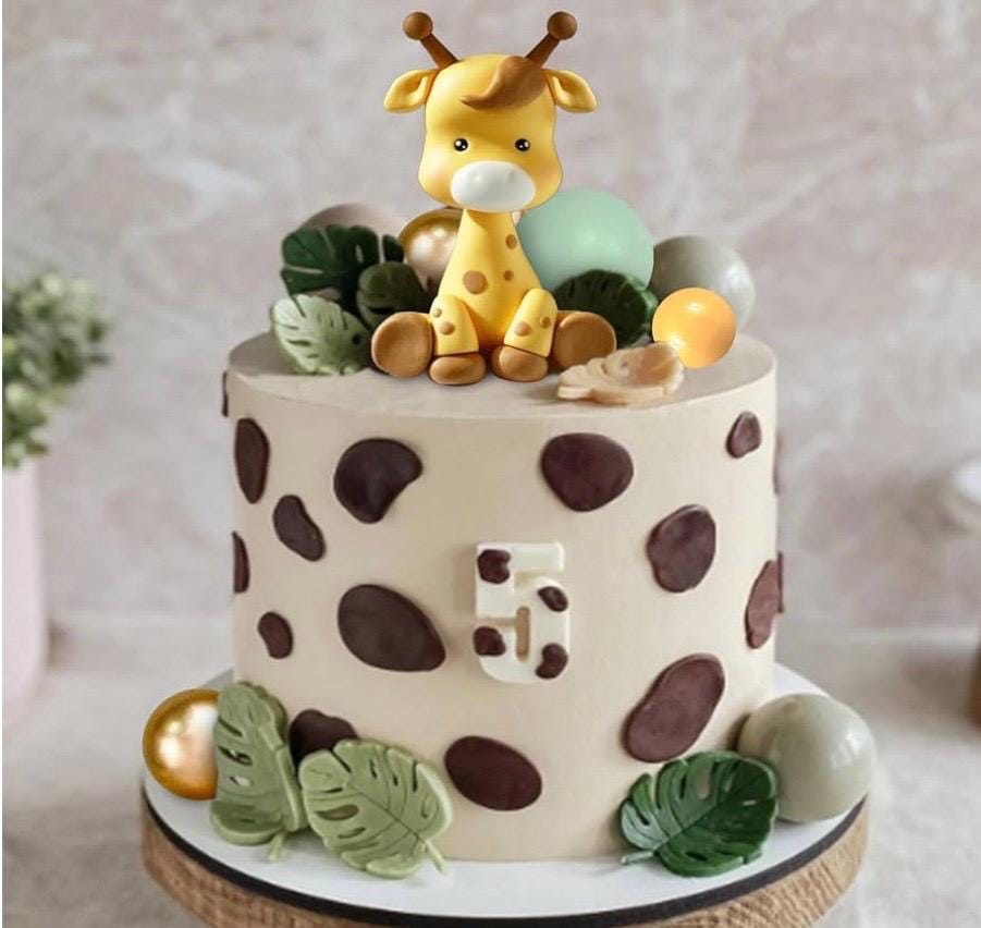 Giraffe Cake Topper With Balls Cake Decorations for Wild Animals Themed ...
