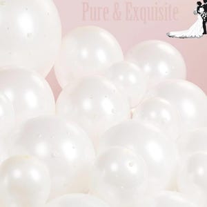 Pearl White Double Stuffed Balloons Different Sizes Bridal Wedding ...