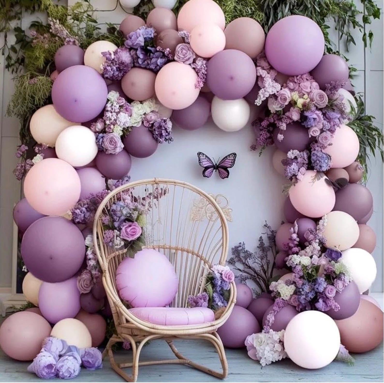 Purple Pink Balloon Arch Kit - Double Stuffed Pastel Pink Lavender ...