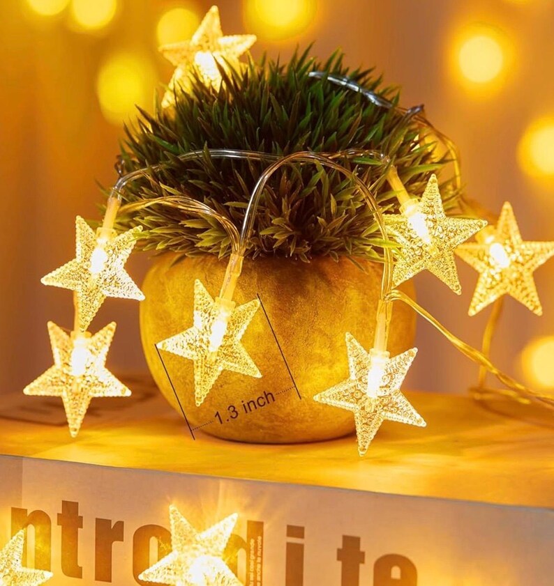 Star String Lights Battery Operated - 17 Ft 50 LED Star Fairy String ...