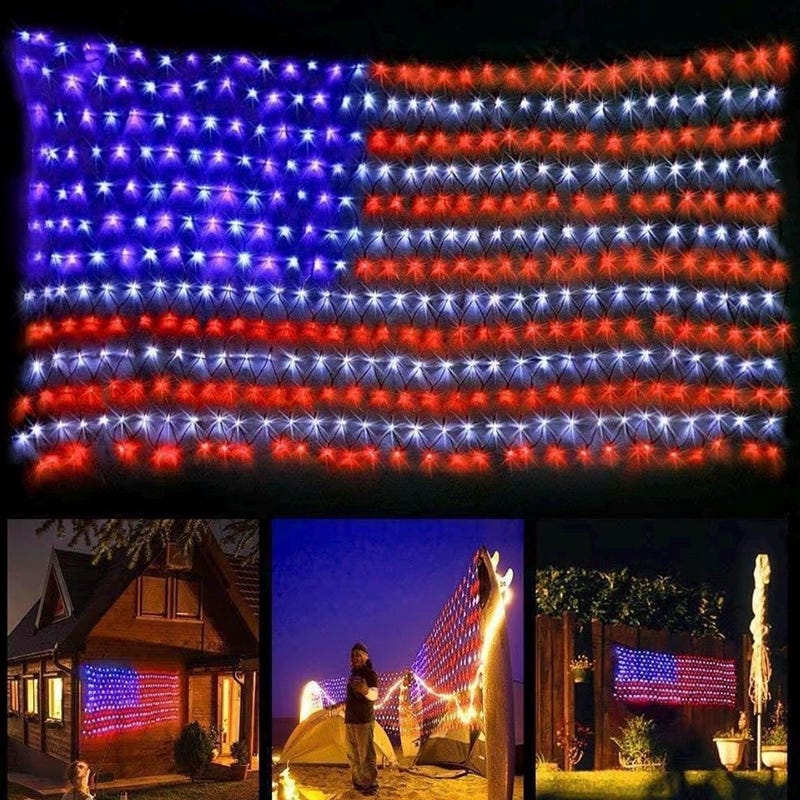 Porch Flag With Lights - Etsy