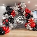 Red and Black Balloon Arch Kit With 3pcs Star Balloons, Red Black and ...