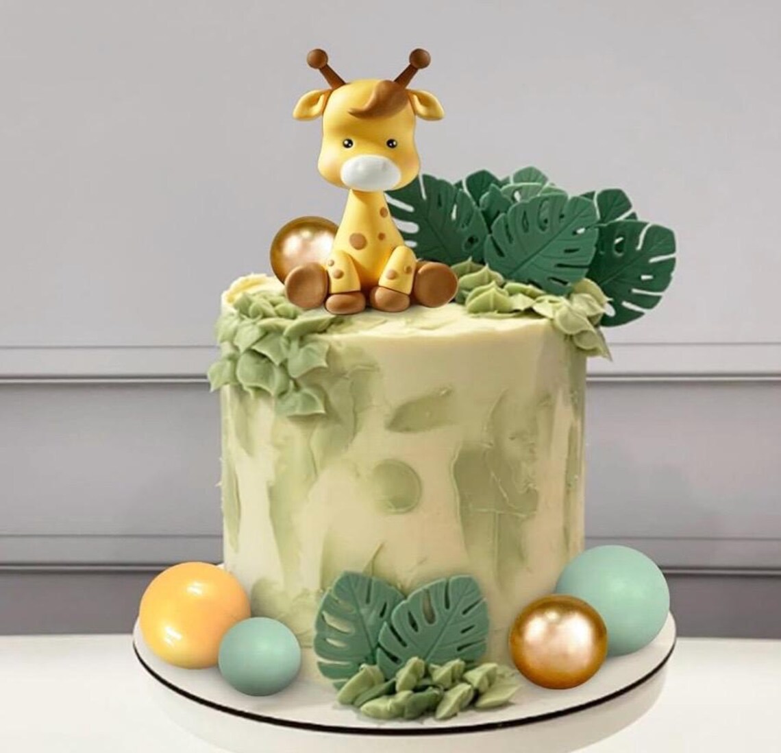 Giraffe Cake Topper With Balls Cake Decorations for Wild Animals Themed ...