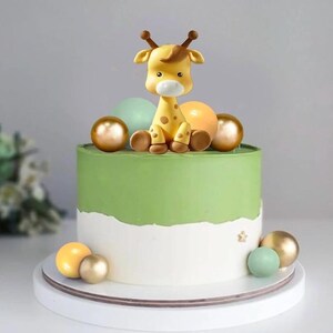 Giraffe Cake Topper With Balls Cake Decorations for Wild Animals Themed ...
