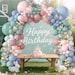 173pcs Pink Blue Green Balloon Arch Garland Kit, Dusty Baby Pink Mauve Pastel Mist Haze Green ...