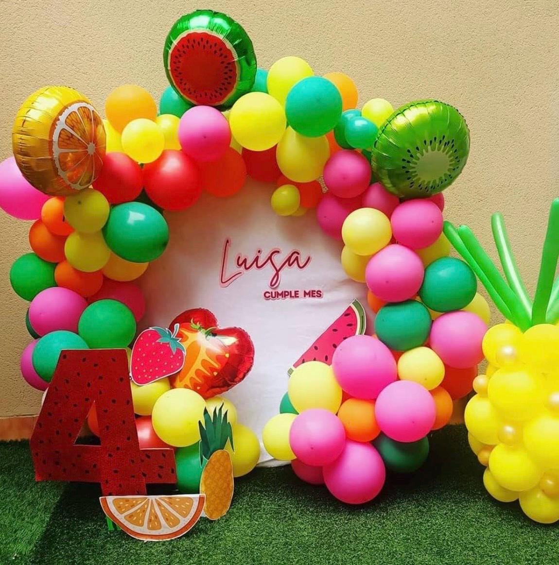 149pcs Fruit Balloon Garland Arch Kit Pink Yellow Green Balloons With ...