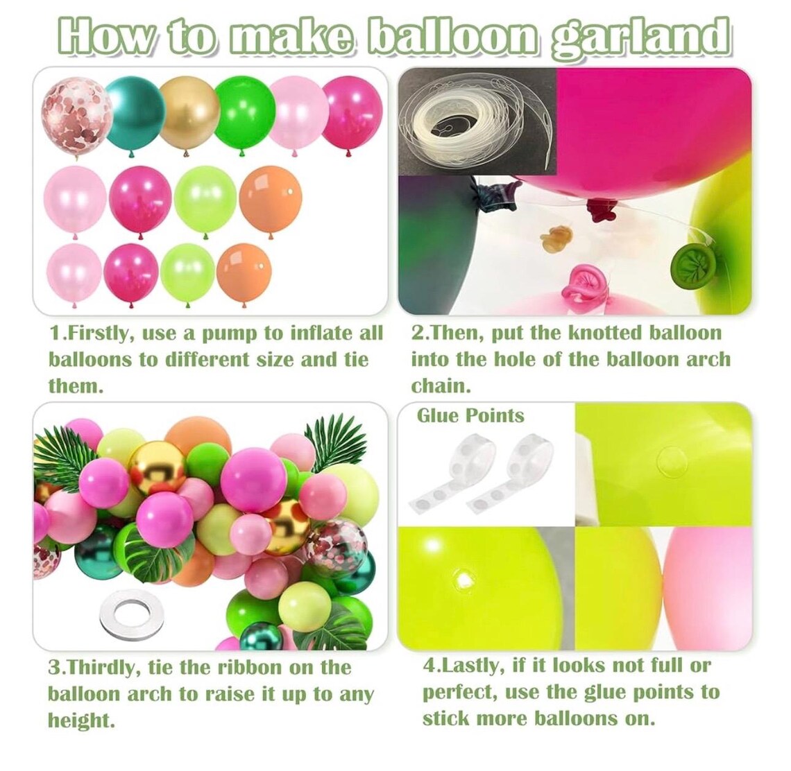 Tropical Luau Balloons Arch Garland Kit Party Decorations With Palm ...