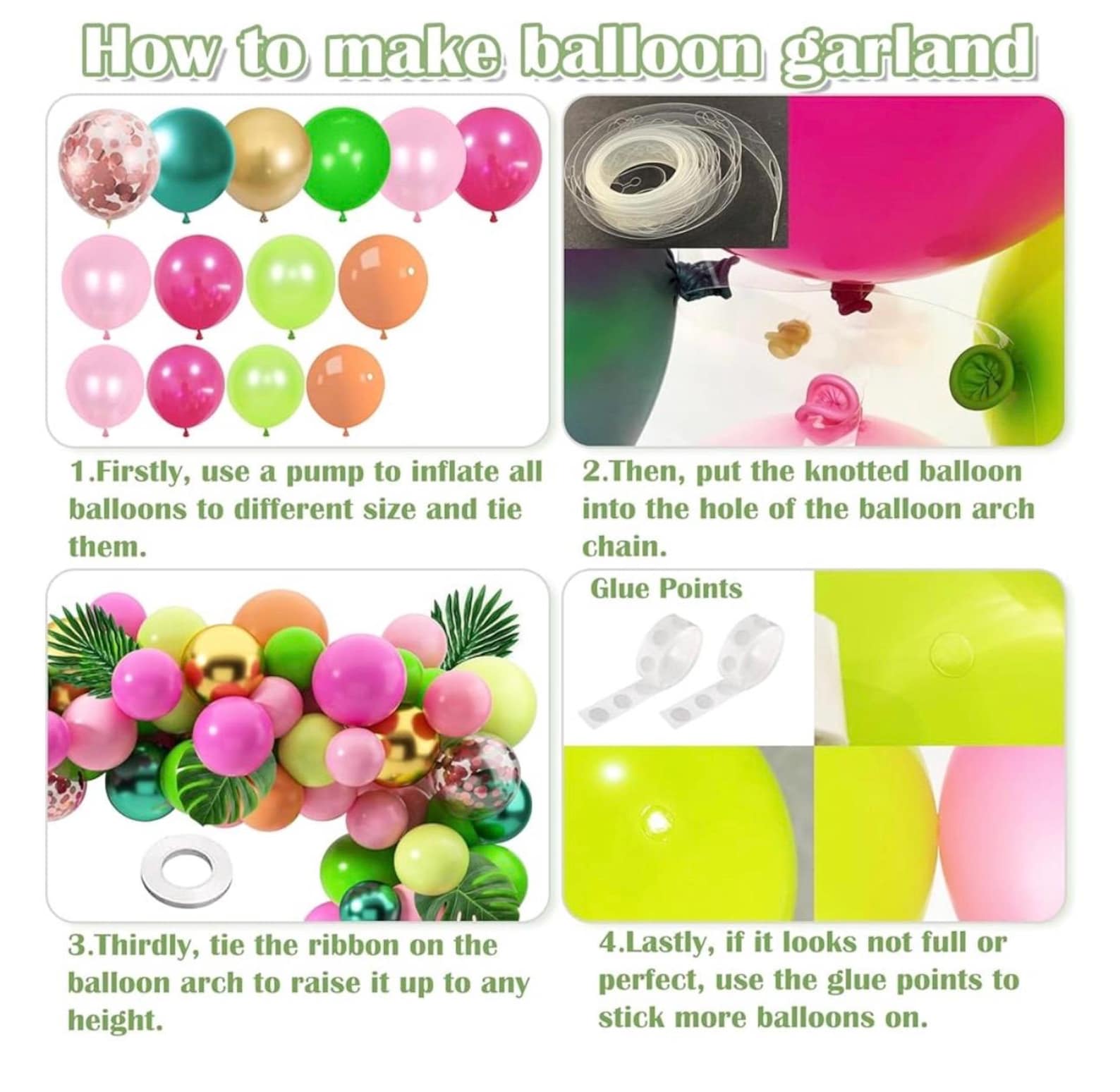 Tropical Luau Balloons Arch Garland Kit Party Decorations With Palm ...