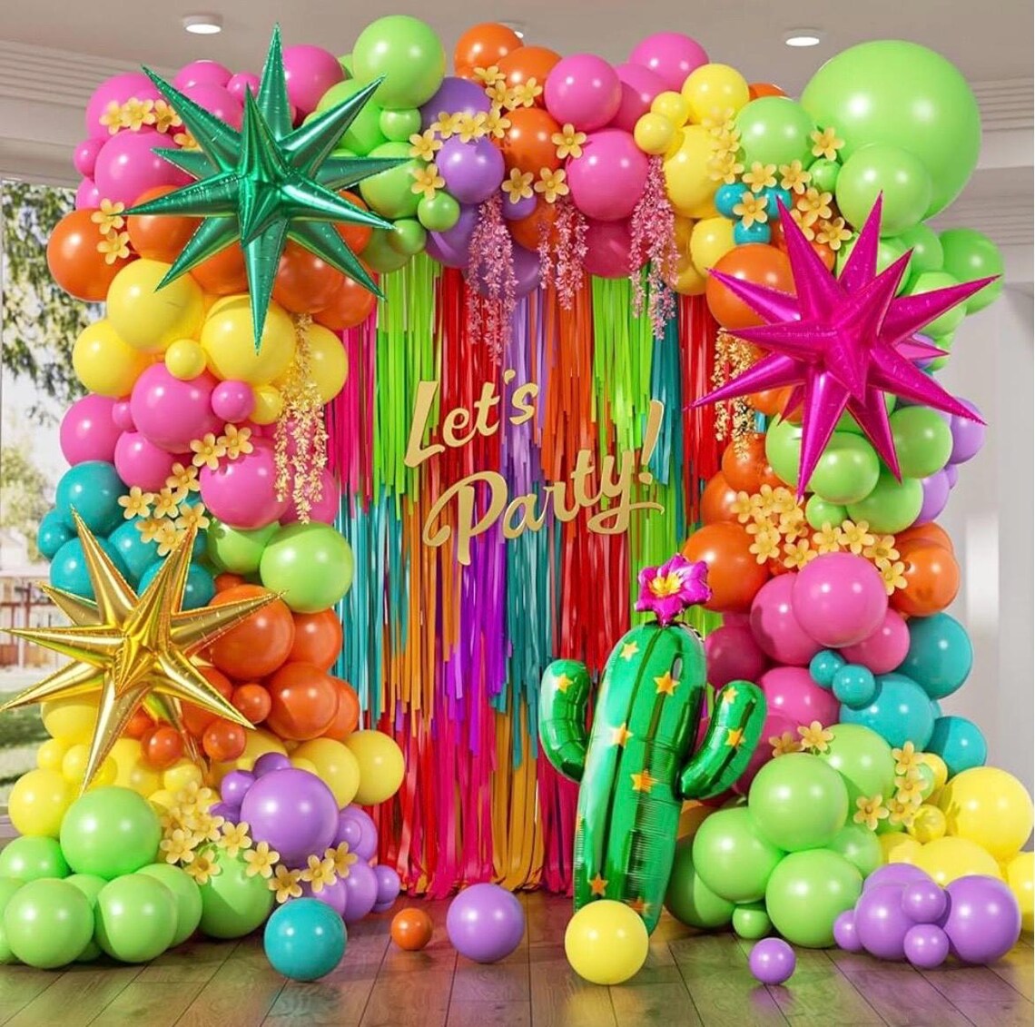 158pcs Mexican Fiesta Balloon Garland Arch Kit With Yellow Hot Pink ...