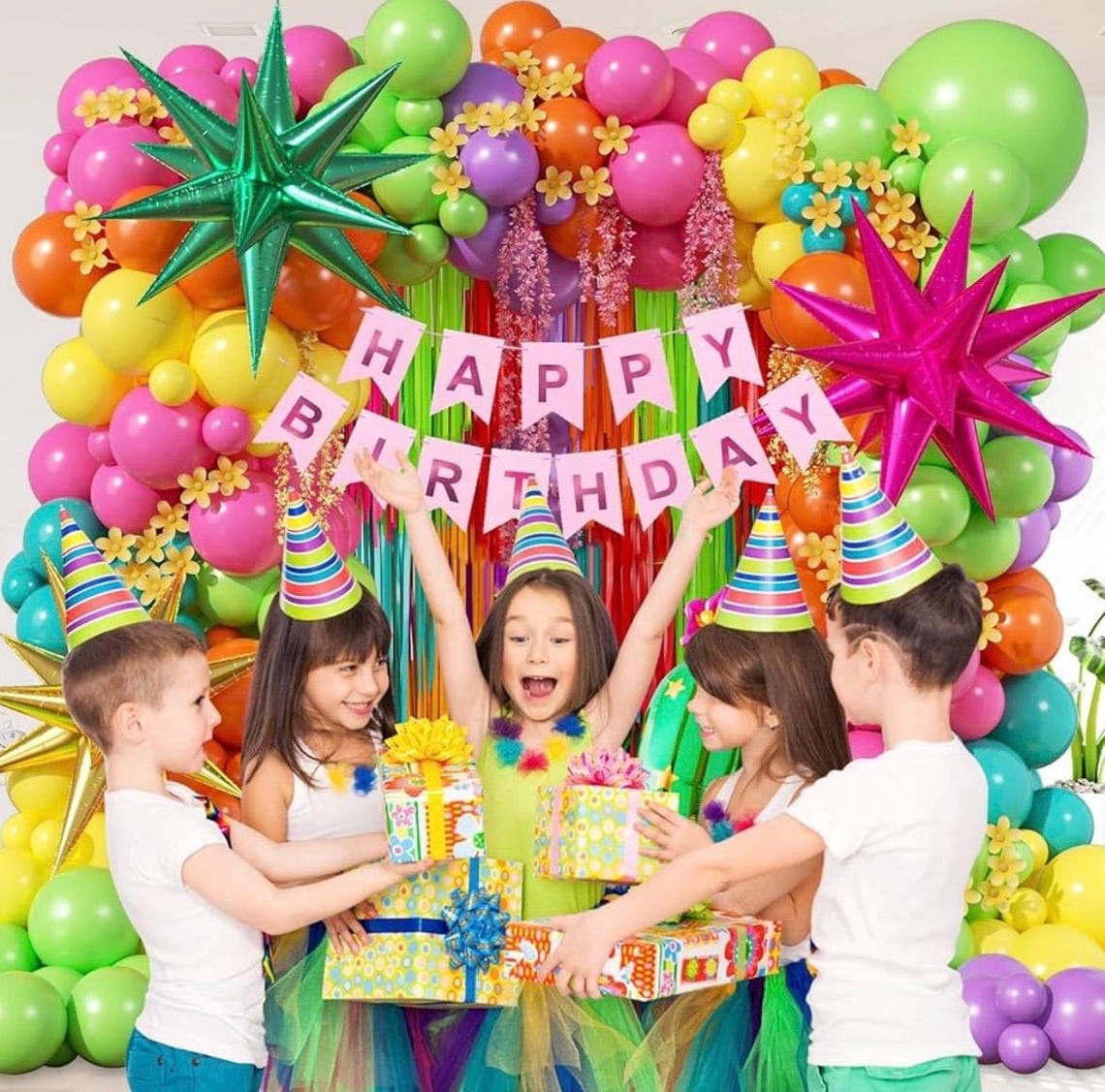 158pcs Mexican Fiesta Balloon Garland Arch Kit With Yellow Hot Pink ...