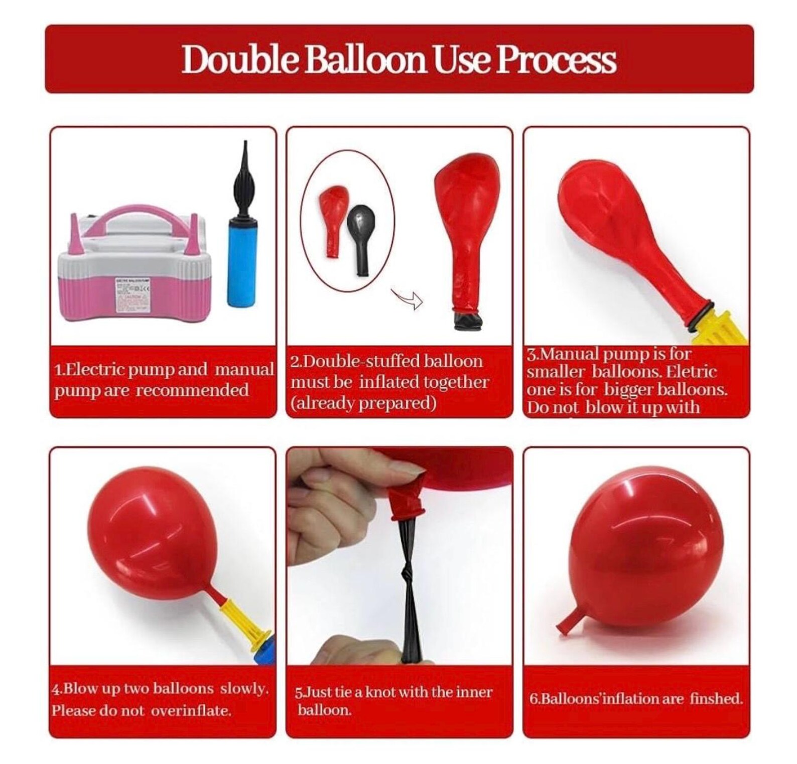 Red Black Balloon Arch Kit, Double Stuffed Black Burgundy Ruby Red ...