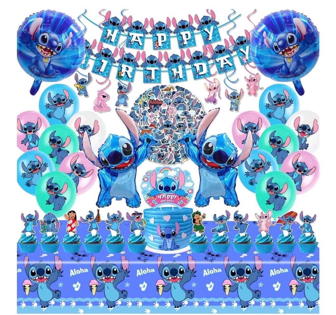 Stitch Party Supplies, 103pieces Birthday Decorations Set Include ...