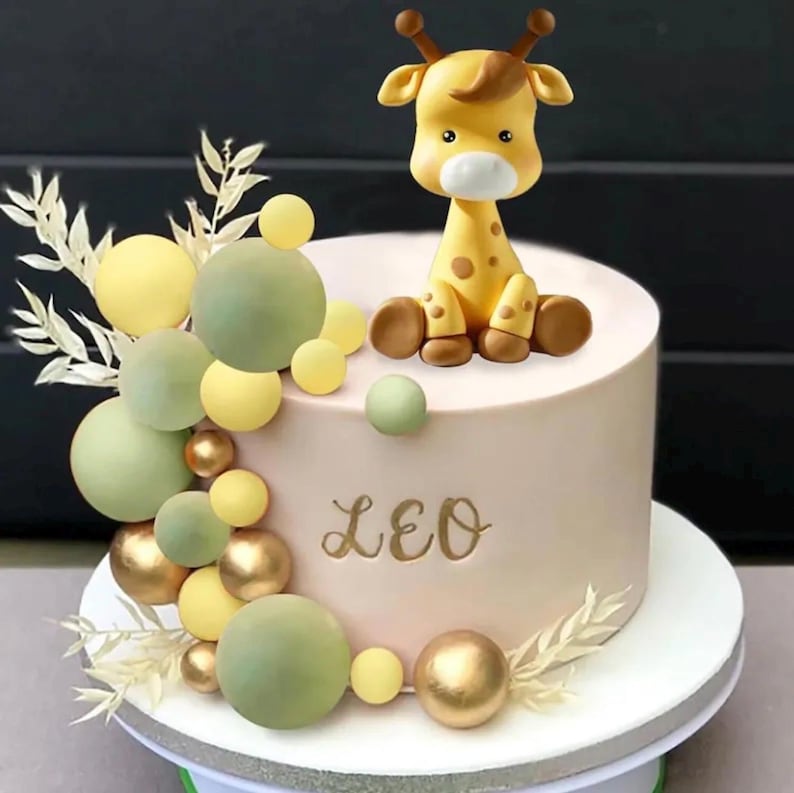 Giraffe Cake Topper With Balls Cake Decorations for Wild Animals Themed ...