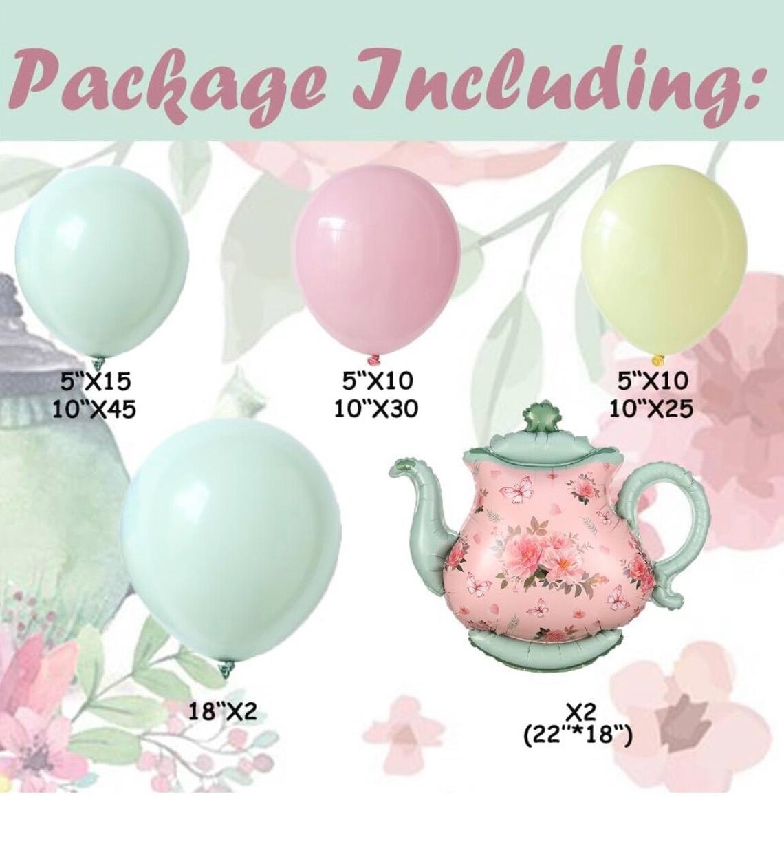 Tea Party Decorations 139pcs Pastel Tea Party Balloon Arch Garland Kit ...