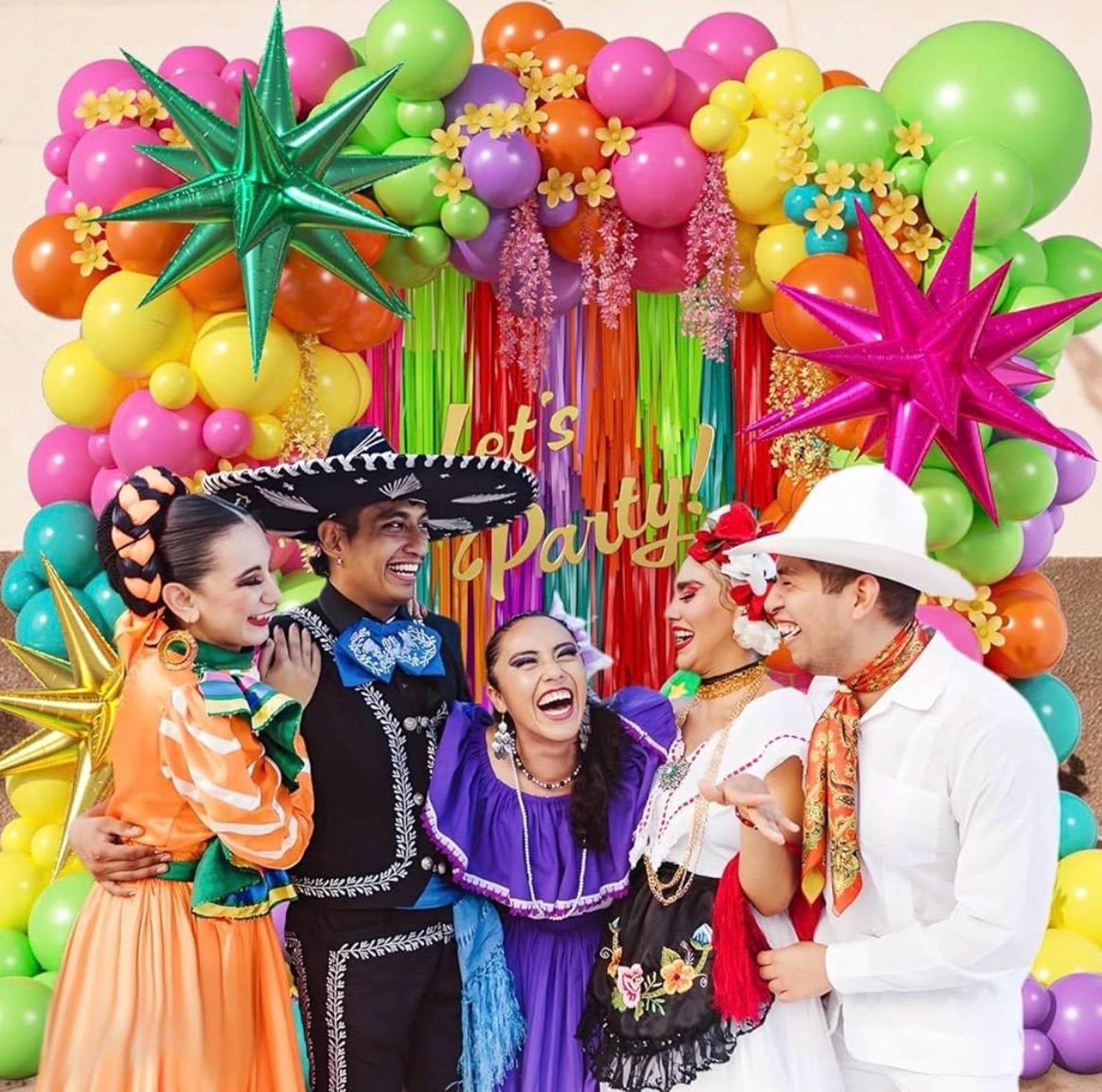 158pcs Mexican Fiesta Balloon Garland Arch Kit With Yellow Hot Pink ...