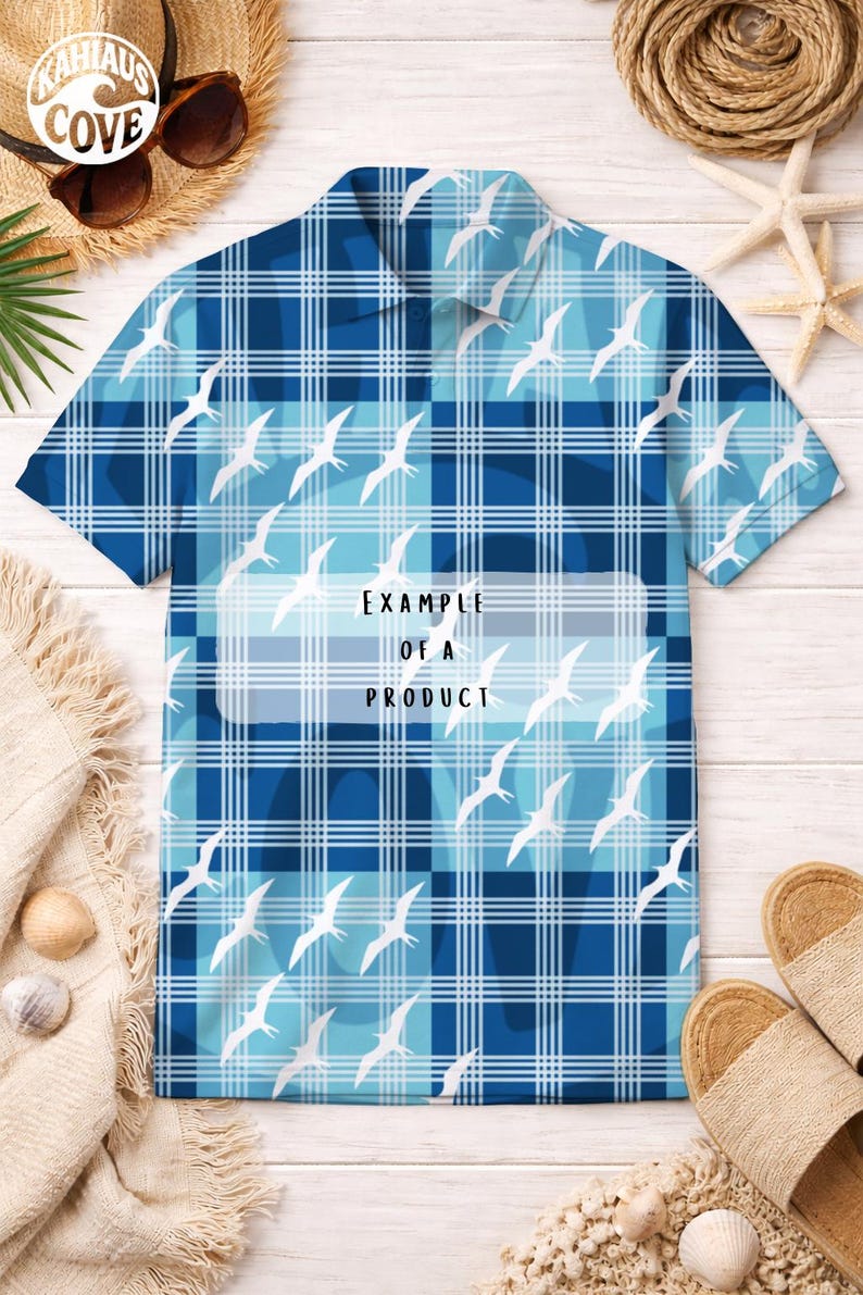Palaka Iwa Bird Seamless Pattern | Hawaiian Plaid Digital Paper (12x12 ...