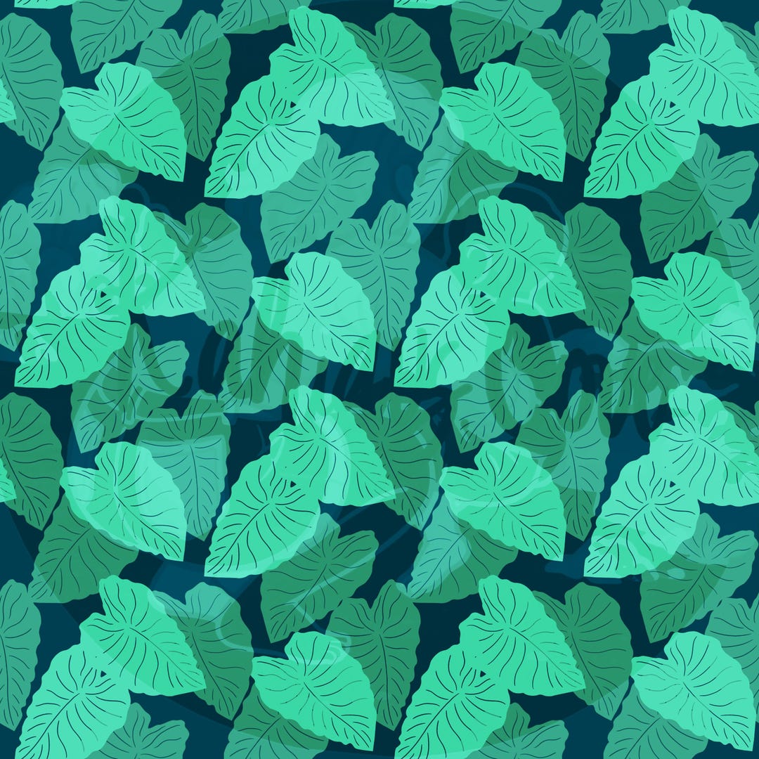 Kalo Taro Leaf Pattern | Hawaiian Fabric, Wallpaper (digital Download ...