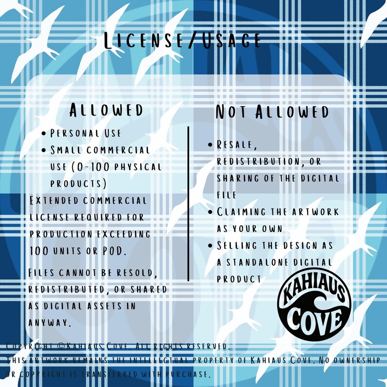 Palaka Iwa Bird Seamless Pattern | Hawaiian Plaid Digital Paper (12x12 ...