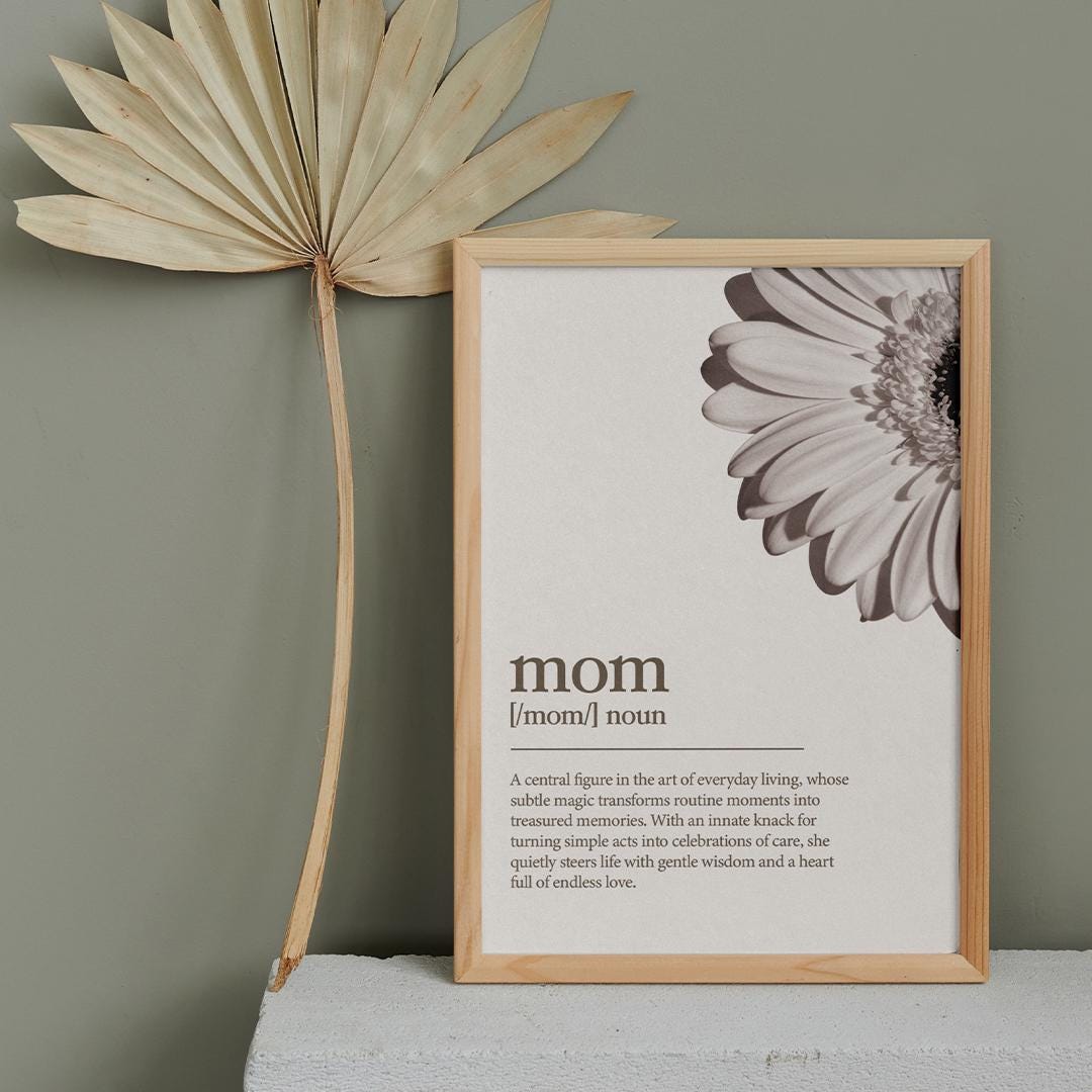 Mom Definition Print, Digital Download, Book Quote Print, Wall Decor ...
