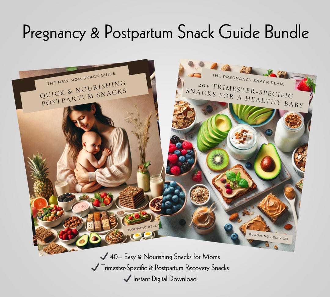 Pregnancy & Postpartum Snack Guide Bundle | 40+ Easy and Nourishing ...