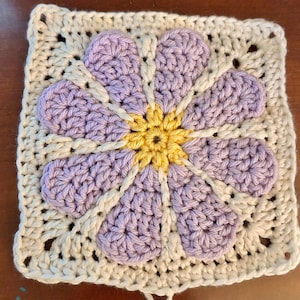 Retro Daisy Granny Square - PDF Downloadable/printable Crochet Pattern ...