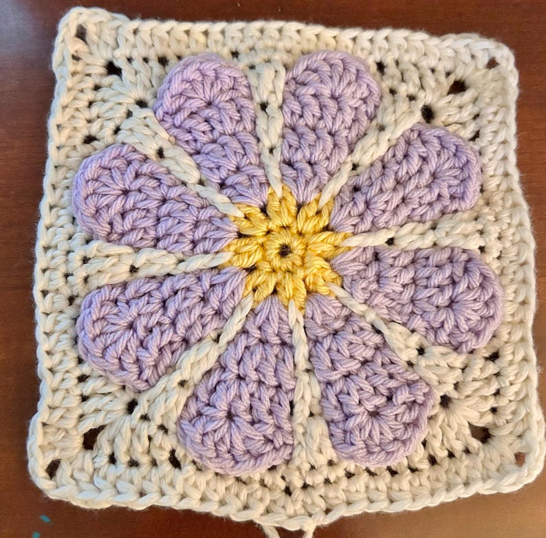 Retro Daisy Granny Square - PDF Downloadable/printable Crochet Pattern ...