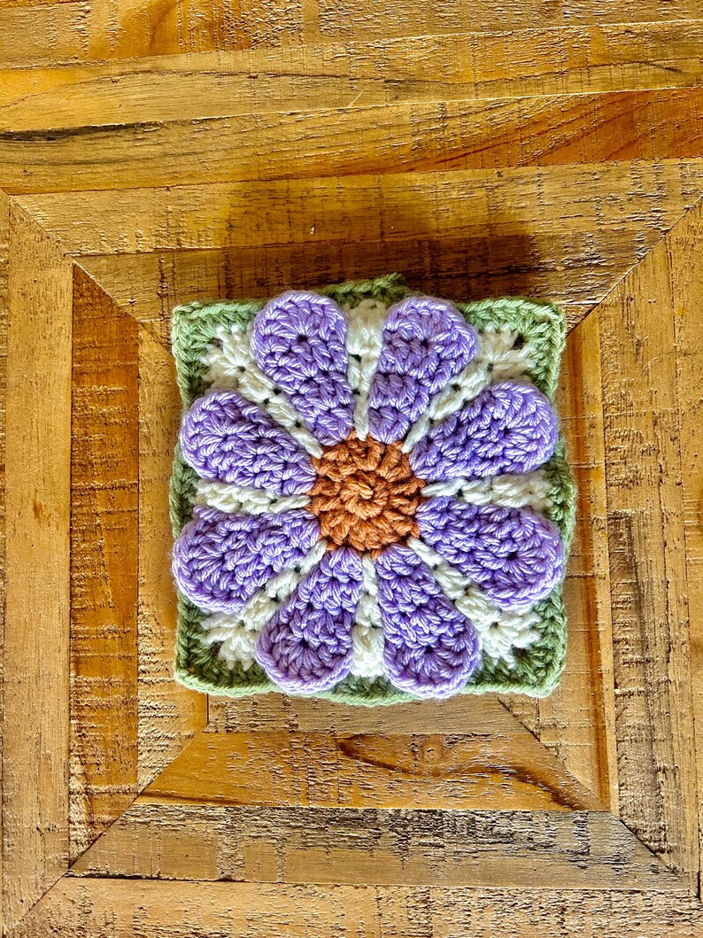 Retro Daisy Granny Square - PDF Downloadable/printable Crochet Pattern ...