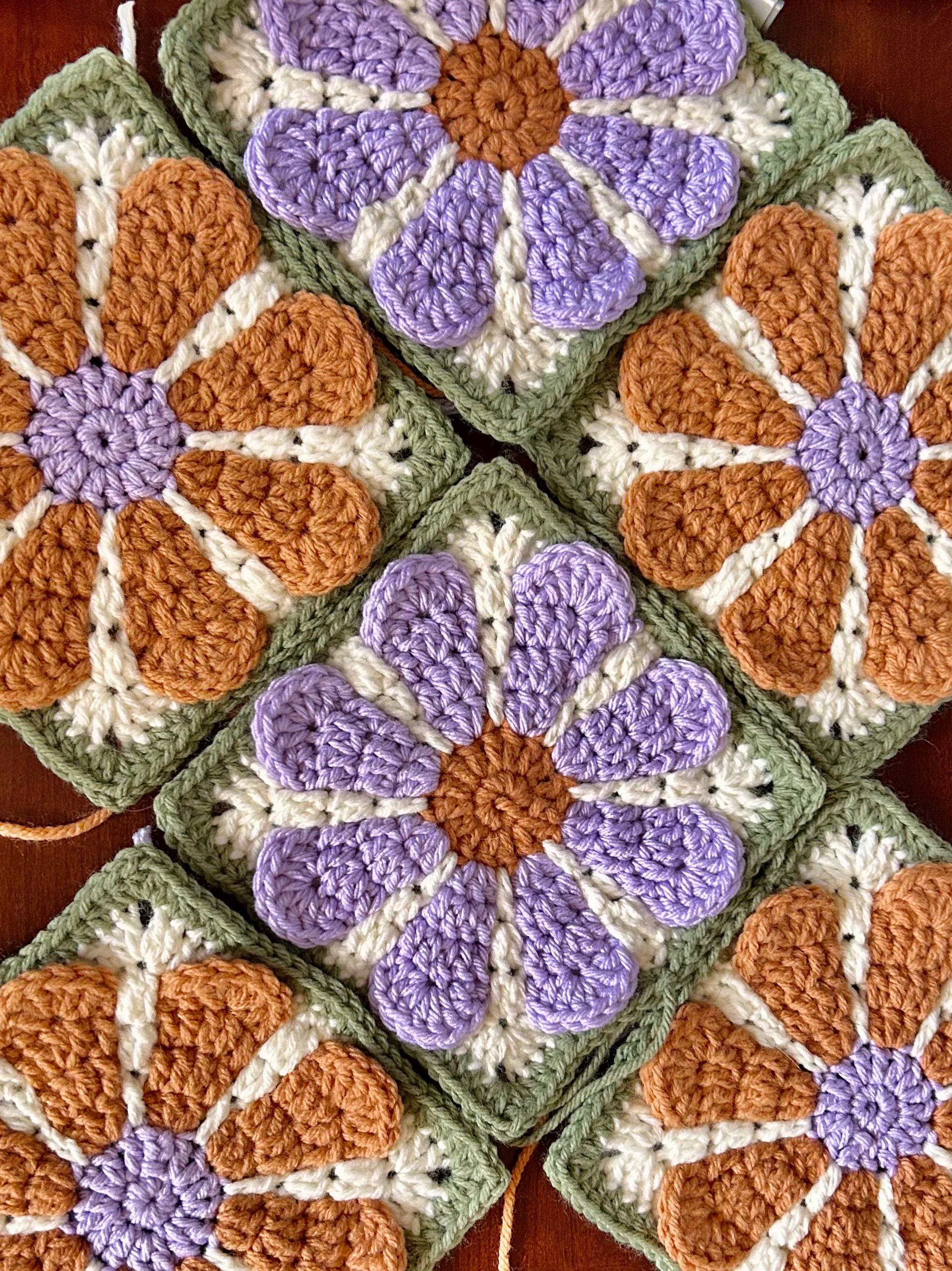 Retro Daisy Granny Square - PDF Downloadable/printable Crochet Pattern ...