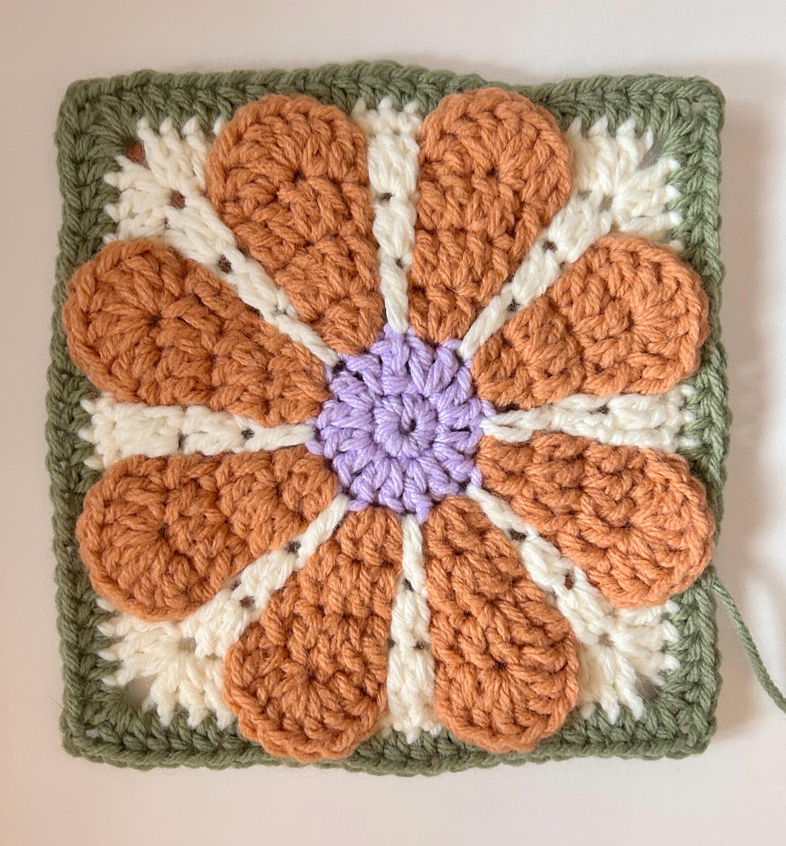 Retro Daisy Granny Square - PDF Downloadable/printable Crochet Pattern ...