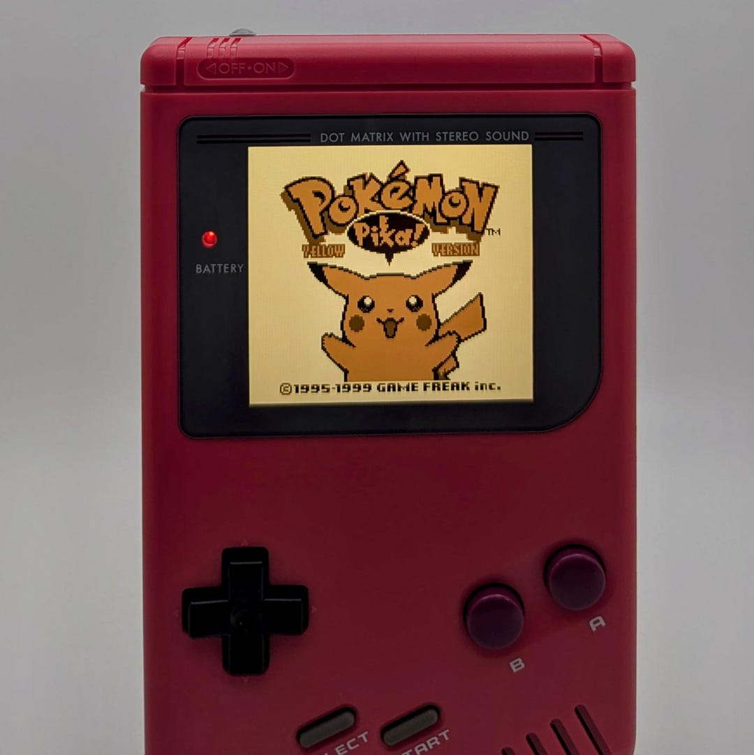 Original GAME BOY Upgraded - Hot Red Rose, LCD & Enhanced Audio - Etsy