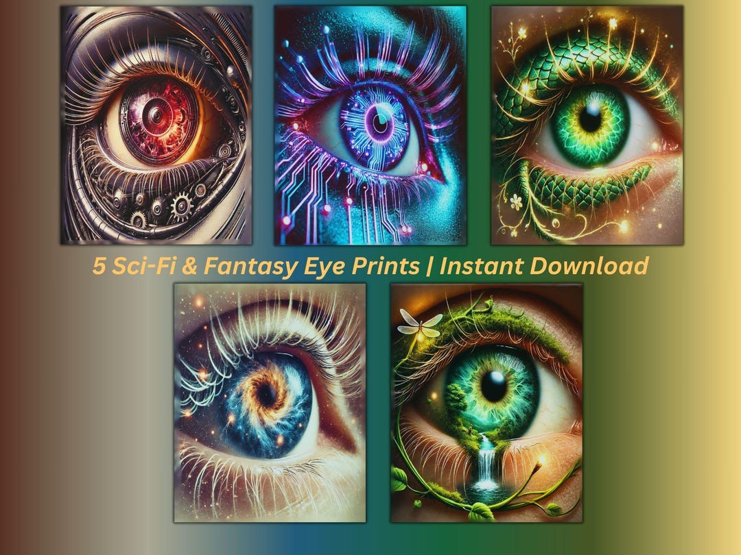 Fantasy and Sci-fi Eye Art | 5 High-resolution Digital Prints | Surreal ...