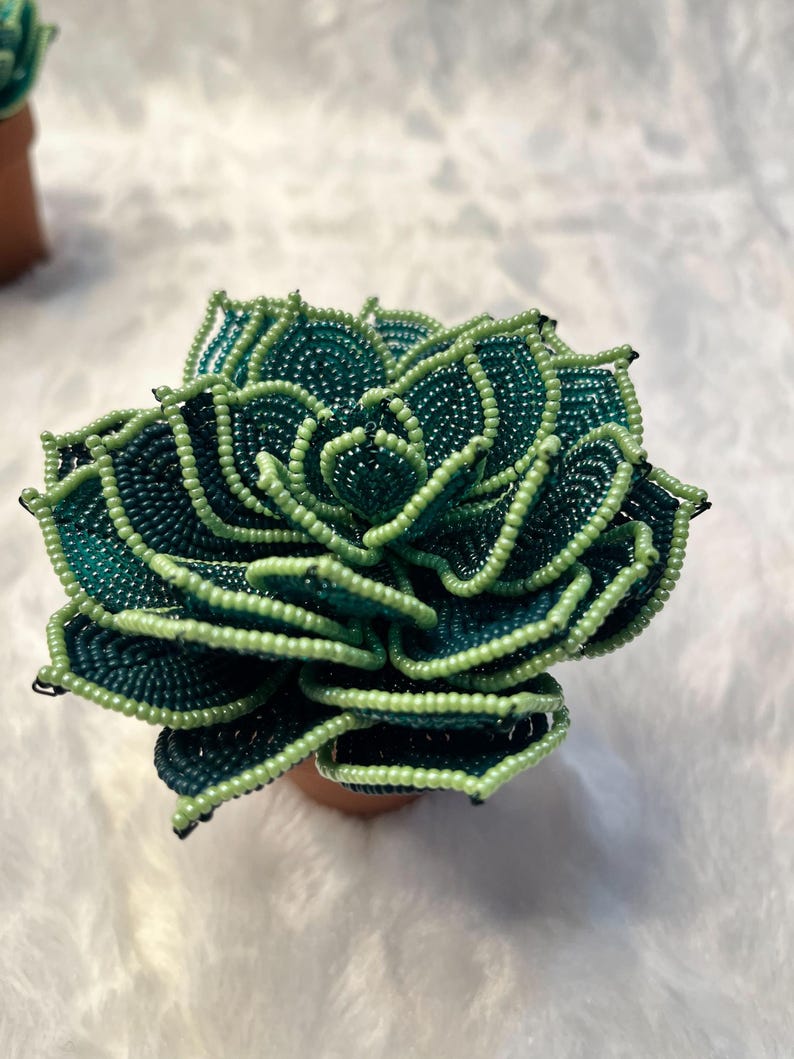 Handmade Beaded Succulent in Mini Terra Cotta Pot - Etsy