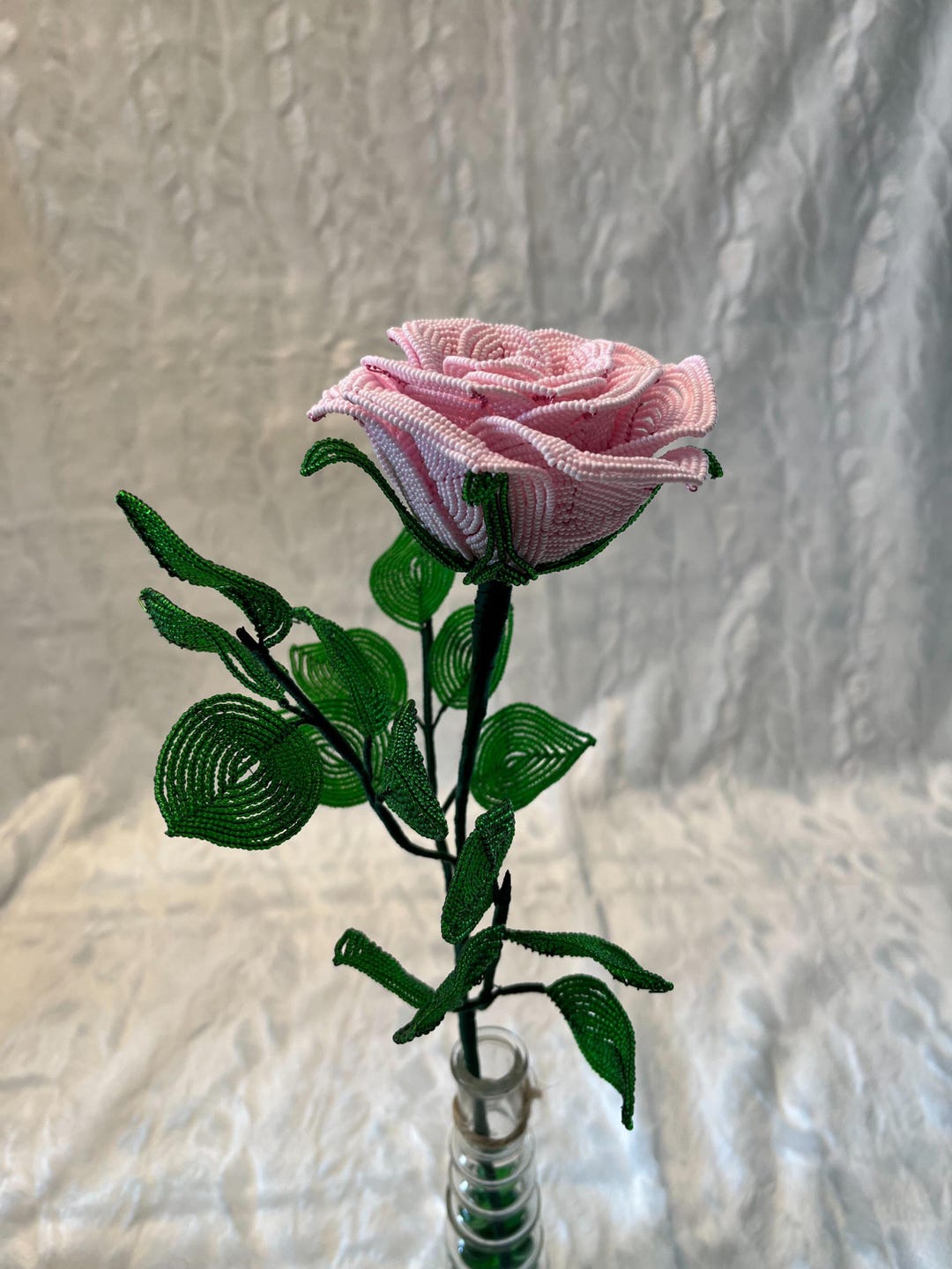 Handmade Beaded Rose Etsy