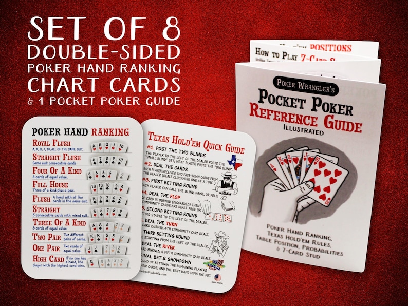 Poker Hand Ranking Cards & Texas Hold'emcheat Sheet Guide - Etsy