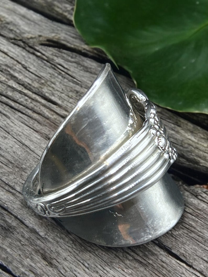 Sterling Silver Wrapped Spoon Ring | 1898 Georgian Pattern | Bold Statement Jewelry ...