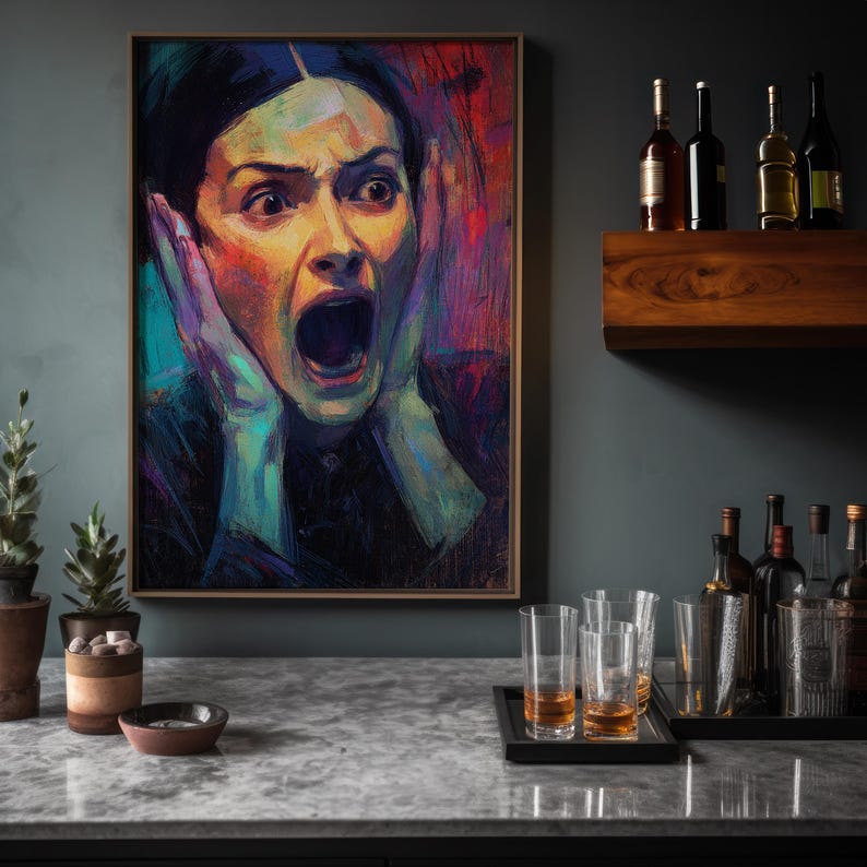 Expressive Emotions Wall Art - Printable Colorful Portrait, Dynamic ...