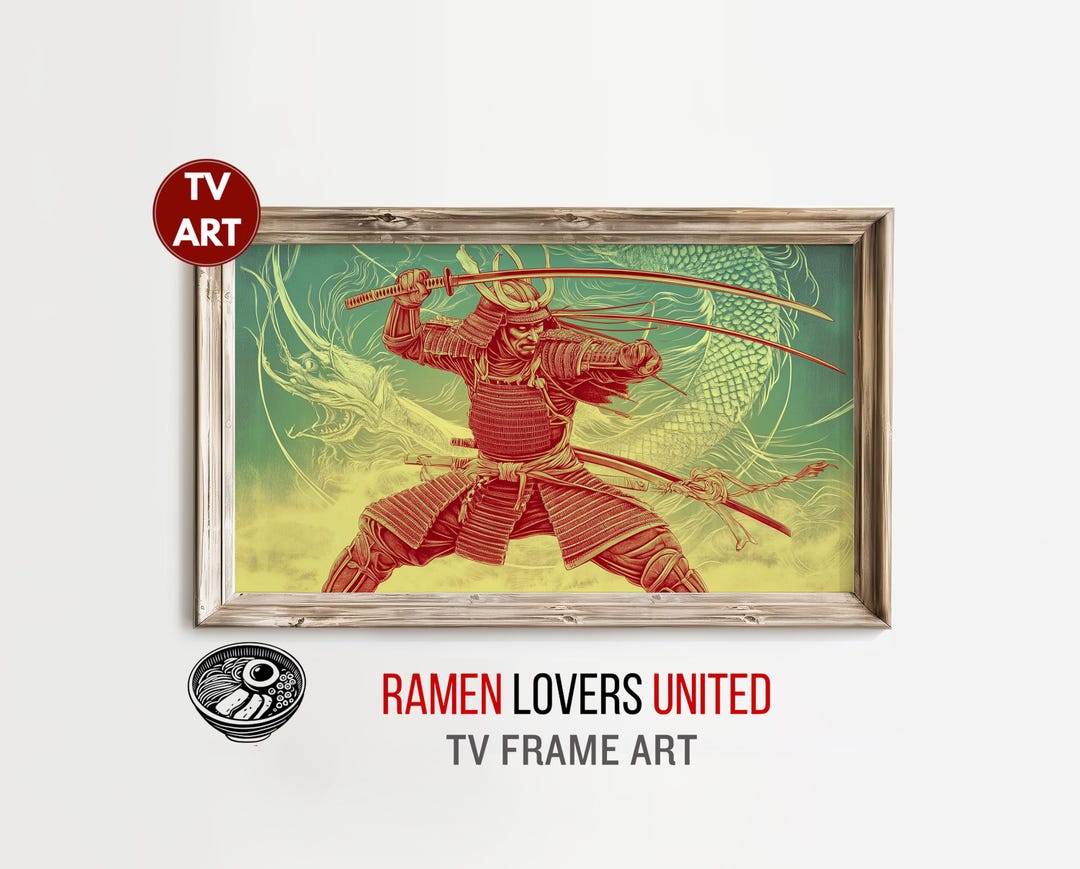 Samurai Warrior Frame TV Art, Japanese Oriental Decor (digital Download ...
