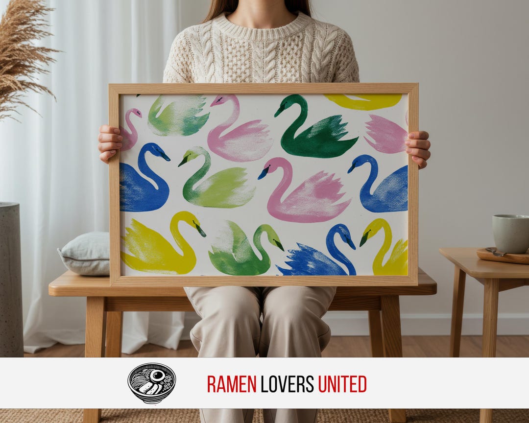 Colorful Swan Pattern Printable - Cute Watercolor Pastel Nursery Decor ...