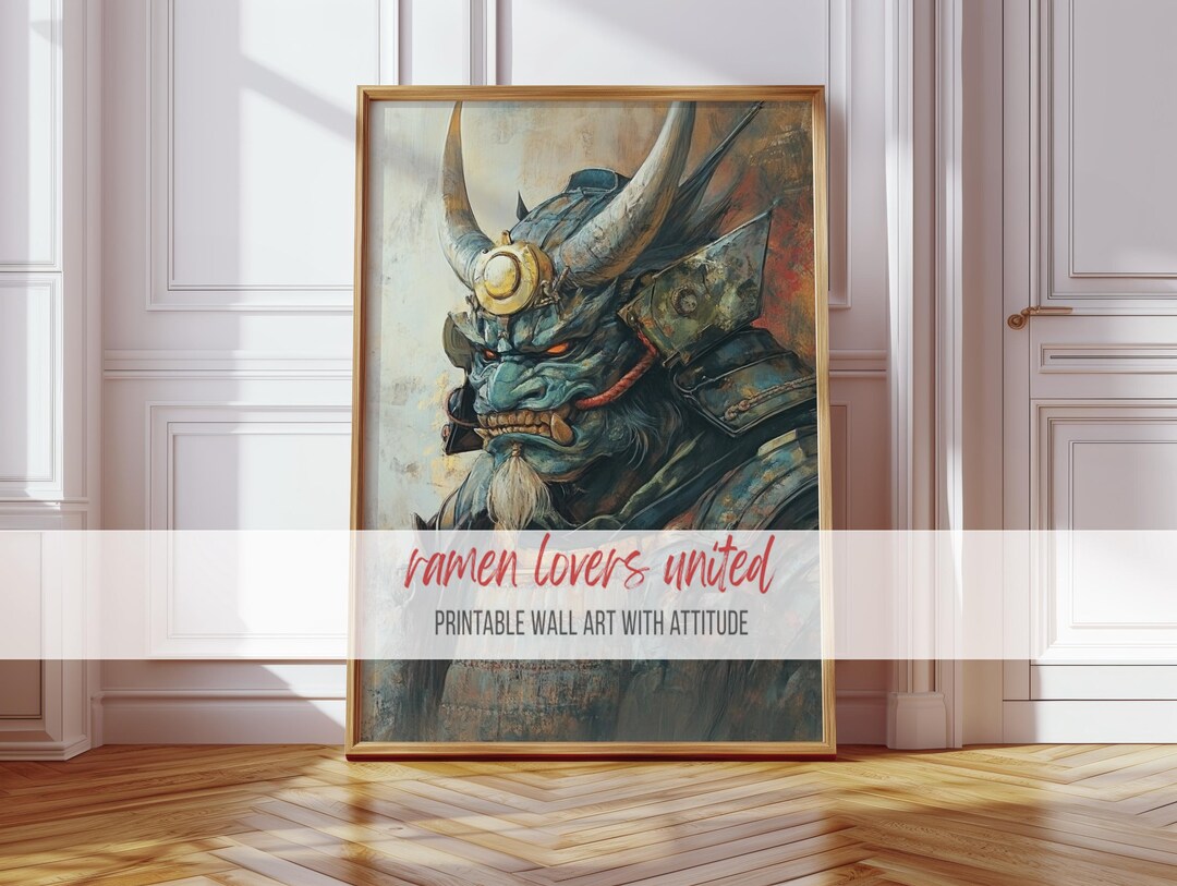 Printable Samurai Warrior Wall Art - Vintage Yamato-e Style Decor ...