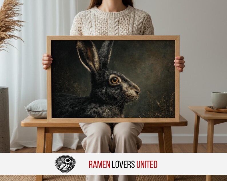 Dark Hare Portrait – Vintage Gothic Animal Wall Art (digital Download ...