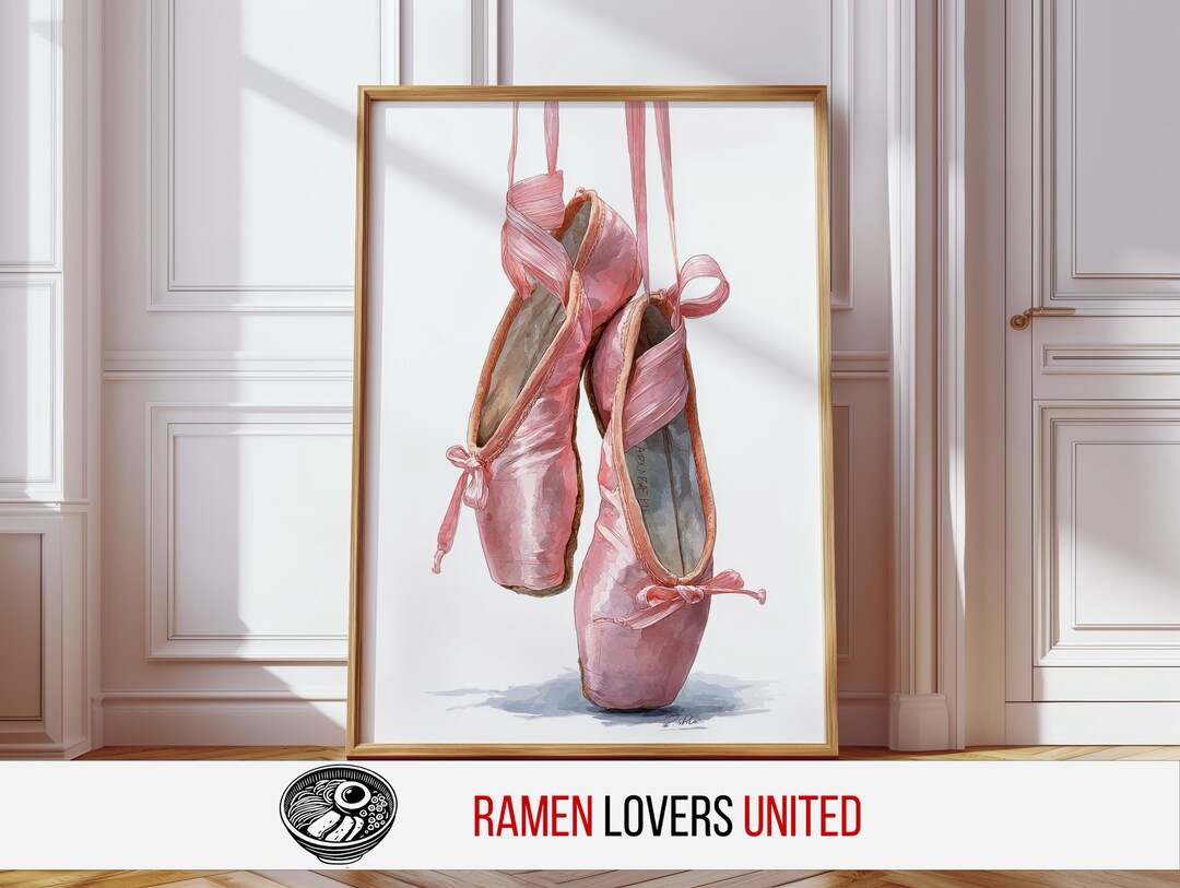 Vintage Ballet Slippers Painting - Printable Watercolor Art, Rustic ...