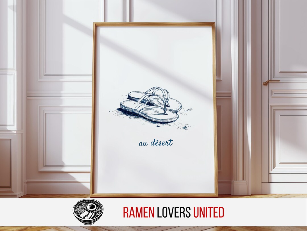 Printable Simple Line Drawing of Sandals - Minimalist Wall Art, Summer ...