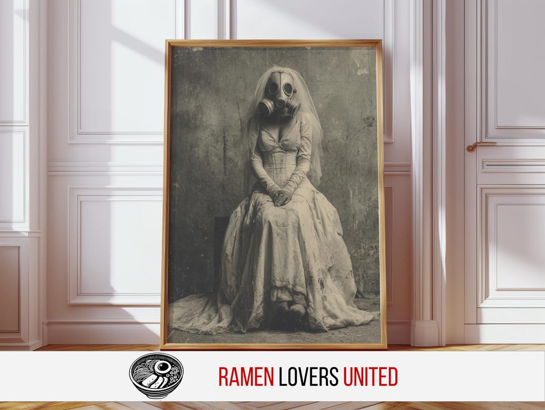 Vintage Bride in Tattered Wedding Dress - Moody Gothic Wall Art ...