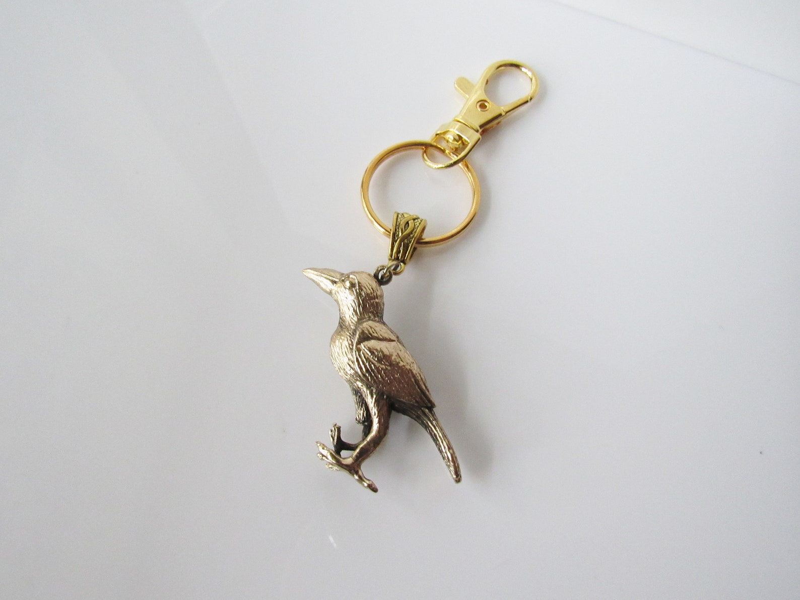 Raven Key Chain Double Sided Keyring Crow Anatomical | Etsy