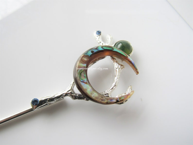 Crescent Moon Hair Stick Abalone Shell Hair Pin Hair Stick - Etsy
